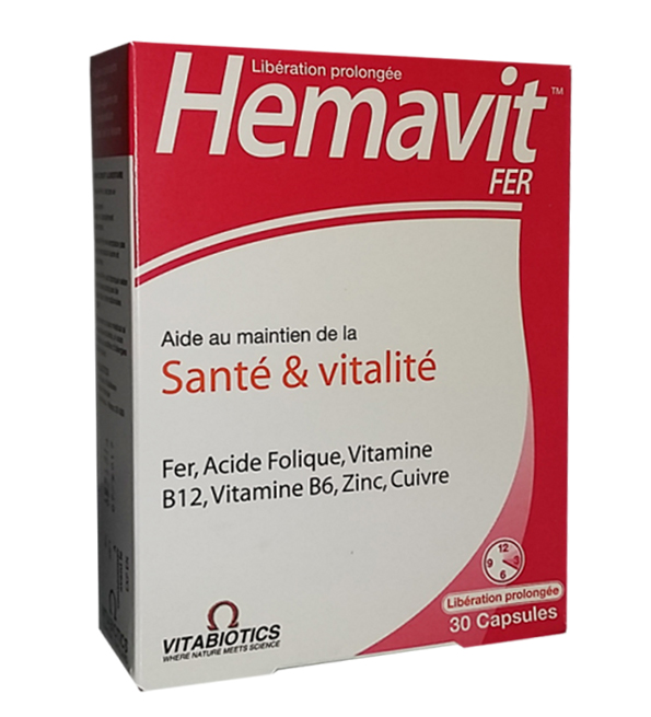 Vitabiotics – Hemavit Fer Santé et Vitalité – 30 capsules – Santé Para